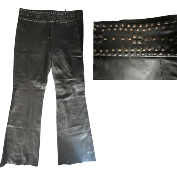 Cache | Pants & Jumpsuits | Cache Genuine Leather Pants Black Sz 2 ...